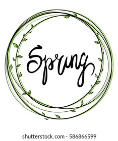 Vector Illustration Sketch Spring Green Circle Stock Vector (Royalty ...