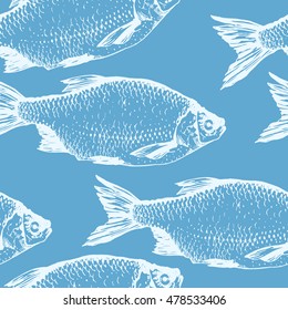 Vector Illustration Sketches Rudd Fish Handdrawn Stock Vector (Royalty ...