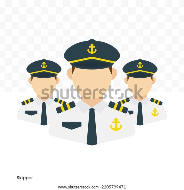 Vector Illustration Skipper Team Avatar Color Stock Vector (Royalty ...