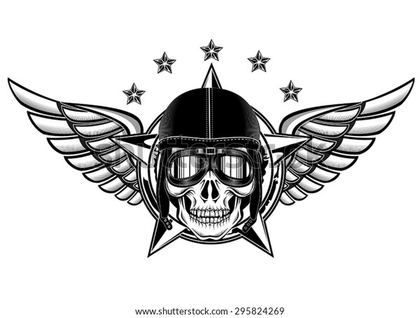 Vector Illustration Skull Kamikaze Stock Vector (Royalty Free ...