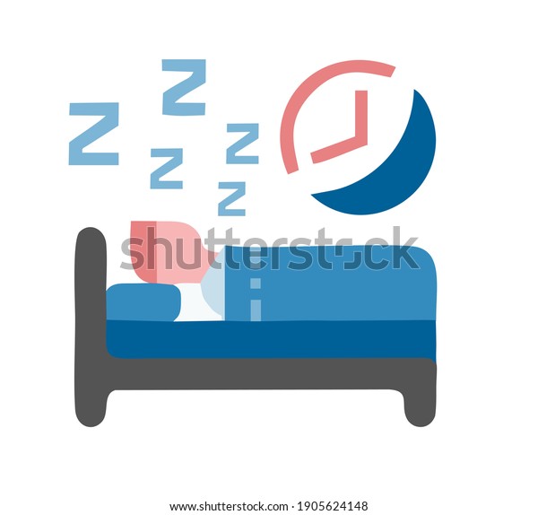 Vector Illustration Sleep On Time Icon Stock Vector (Royalty Free ...