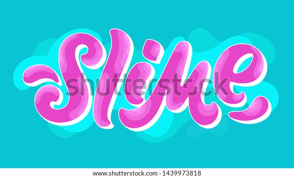 Vector Illustration Slime Text Tags Stickers Stock Vector (Royalty Free ...