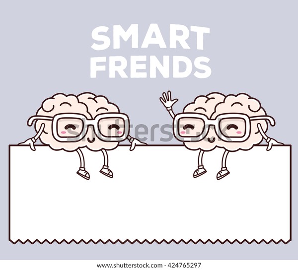 Vector Illustration Smile Smart Friends Glasses Stock Vector (Royalty ...