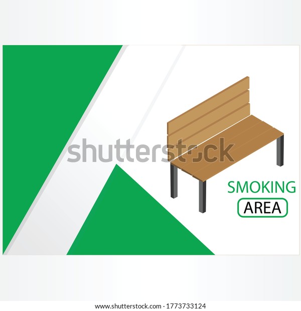 Vector Illustration Smoking Area Design Notification Stock Vector ...