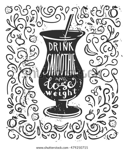 Vector Illustration Smoothie Lettering Black White Stock Vector ...