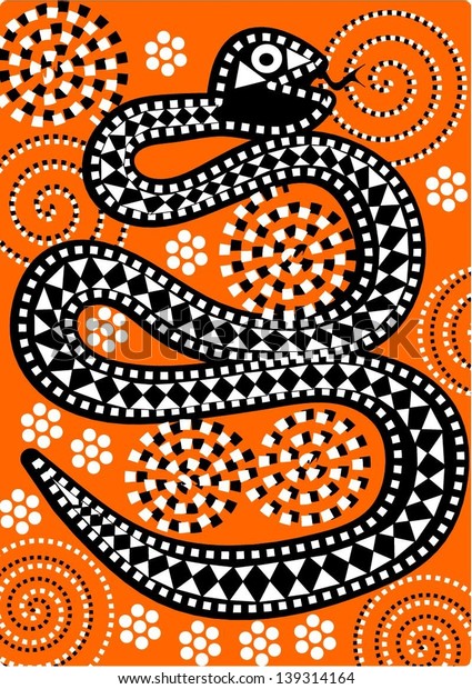 Vector Illustration Snake Aboriginal Style Stock Vector (Royalty Free ...
