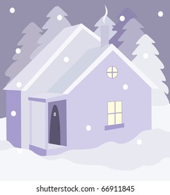 Vector Illustration Snow Home Stock Vector (Royalty Free) 66911845 ...