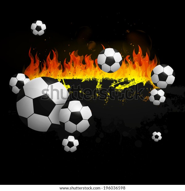 Vector Illustration Soccer Background Fire Stock Vector (Royalty Free ...