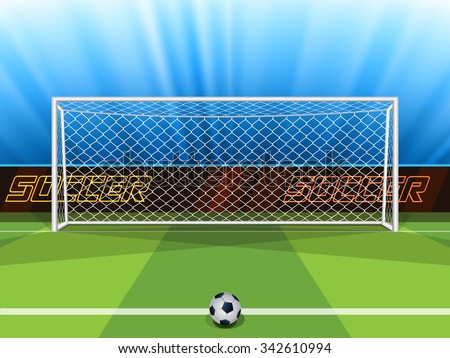 Vector Illustration Soccer Ball Field Goal Vector de stock (libre de ...