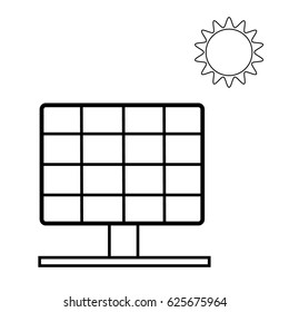 Vector Illustration Solar Panel Black White Stock Vector (Royalty Free ...