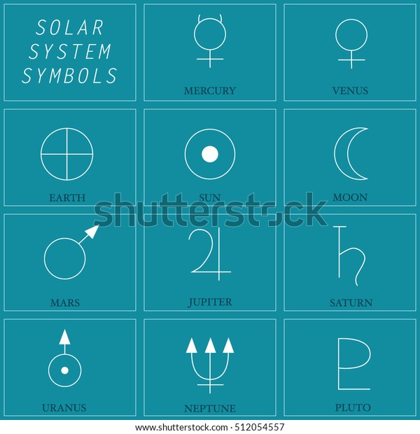 Vector Illustration Solar System Symbols Flat: vector de stock (libre ...