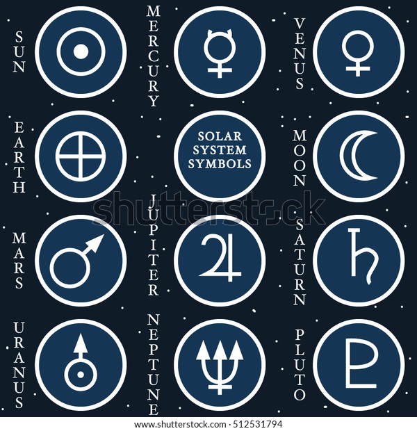 Vector Illustration Solar System Symbols Stock Vector (Royalty Free ...