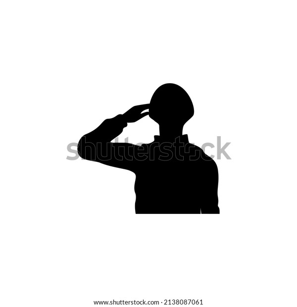 Vektor Stok Vector Illustration Soldiers Saluting Icon Symbol (Tanpa ...
