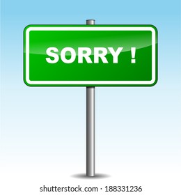 Vector Illustration Sorry Signpost On Sky Stock Vector (Royalty Free ...