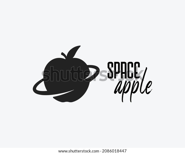 Vector Illustration Space Apple Logo Icon Stock Vector (Royalty Free ...