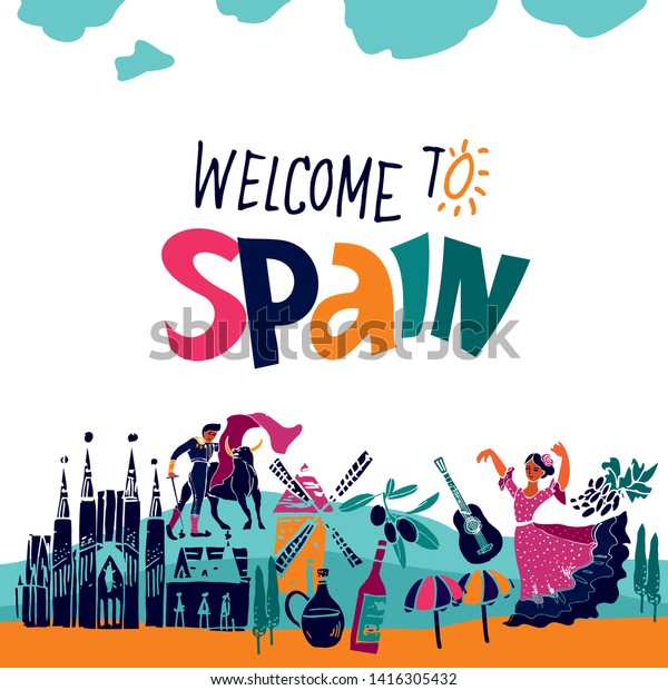 Vector Illustration Spanish Characters On White Stock Vector (Royalty ...