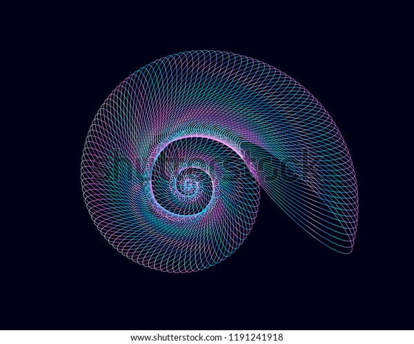 Vector Illustration Spiral Holographic Shell On Stock Vector (Royalty ...
