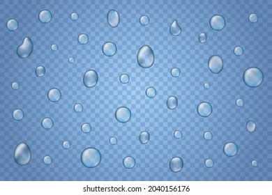 Vector Illustration Splashing Drops On Transparent Stock Vector ...
