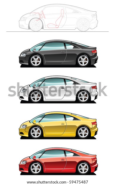 Vector Illustration Sports Car Simple Gradients 库存矢量图（免版税）59475487 ...