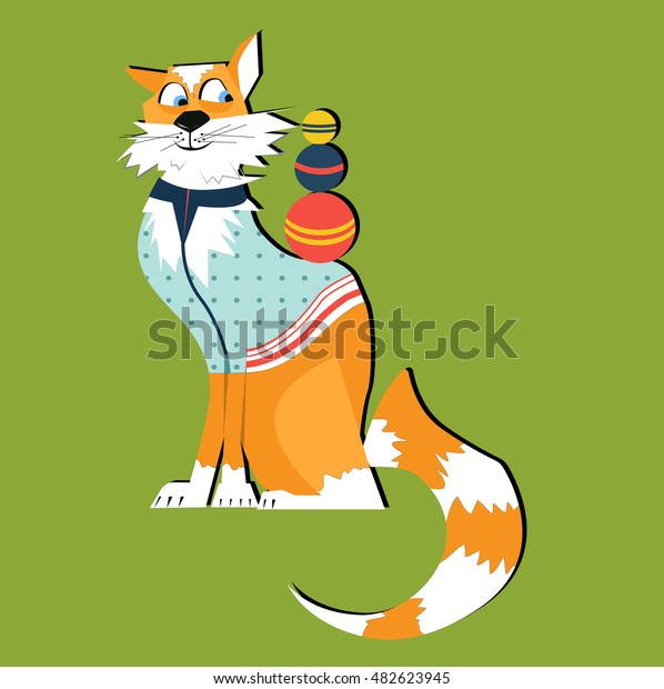 Vector Illustration Sporty Cat Tracksuit Cats Stock Vector (Royalty ...