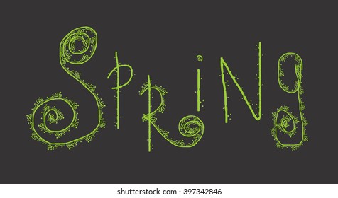 Vector Illustration Spring Word Lettering Stock Vector (Royalty Free ...