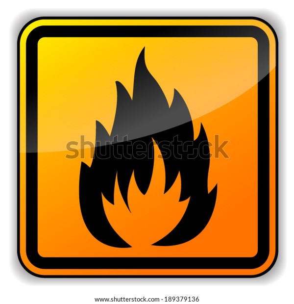 Vector Illustration Square Flammable Sign On Stock Vector (Royalty Free ...