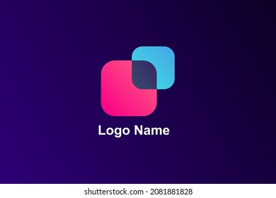 Vector Illustration Square Paper Layered Logo Stock Vector (Royalty ...