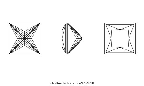 Vector Illustration Square Shapes Gemstone Against Stock Vector ...