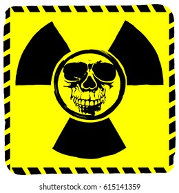 Warning Symbol Radiation Hazard Skull Stock Vector (Royalty Free ...