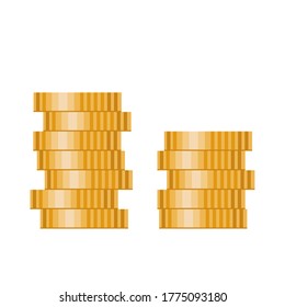 Vector Illustration Stack Gold Coins Isolated Stock Vector (Royalty ...