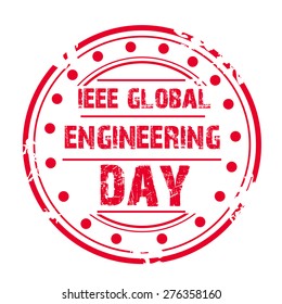 Vector Illustration Stamp Ieee Global Engineering Stock Vector (Royalty ...