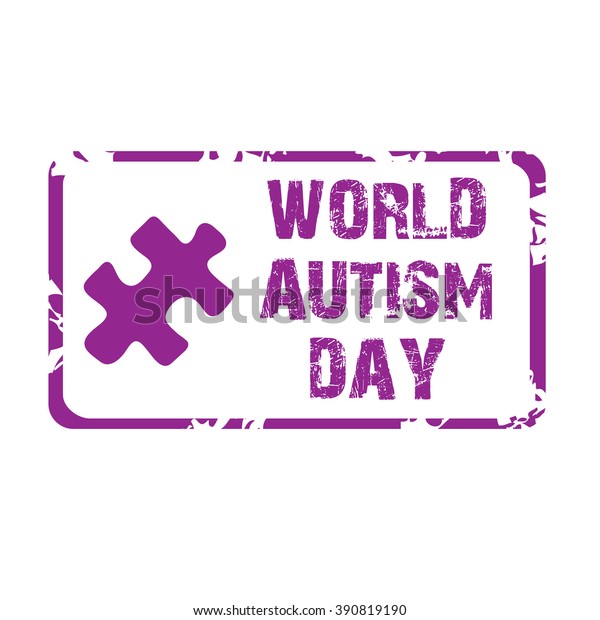 Vector Illustration Stamp World Autism Day Stock Vector (Royalty Free ...