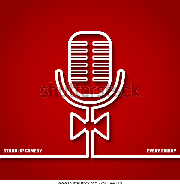 Vector Illustration Stand Comedy Night Club Stock Vector (Royalty Free ...