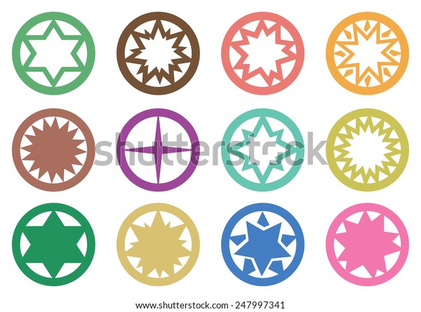 Vector Illustration Star Circle Symbols Graphic Stock Vector (Royalty ...
