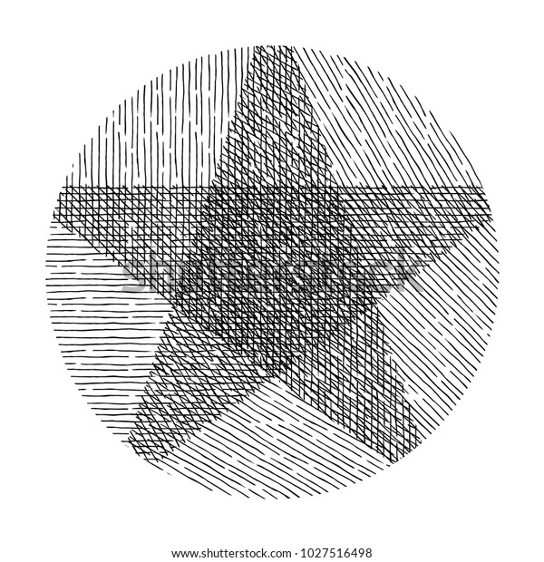 Vector Illustration Star Ink Hand Drawn Stock Vector (Royalty Free ...