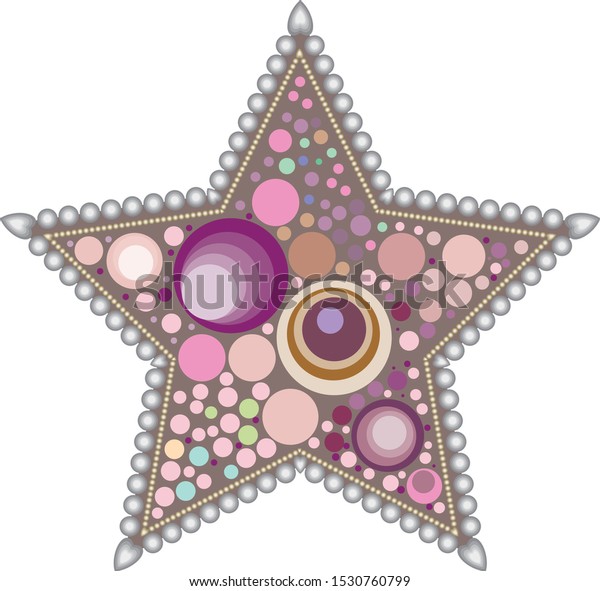 Vector Illustration Star Pointillism Style Dotted Stock Vector (Royalty ...