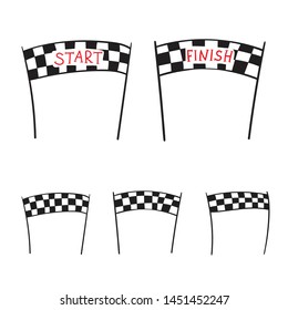 Vector Illustration Start Finish Line Banners Stock Vector (Royalty ...