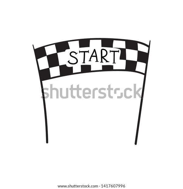 Vector Illustration Start Finish Line Banners Stock Vector (Royalty ...