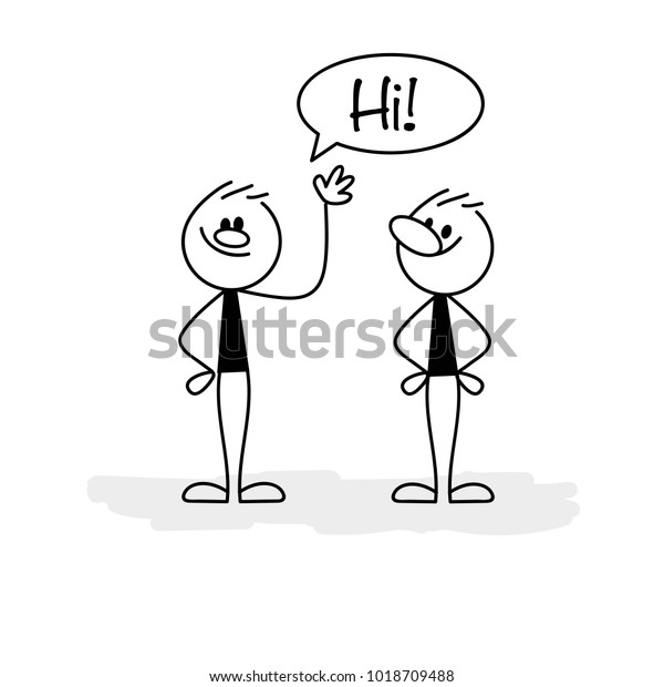 Vector Illustration Stick Figure Hi Stock Vector (Royalty Free ...