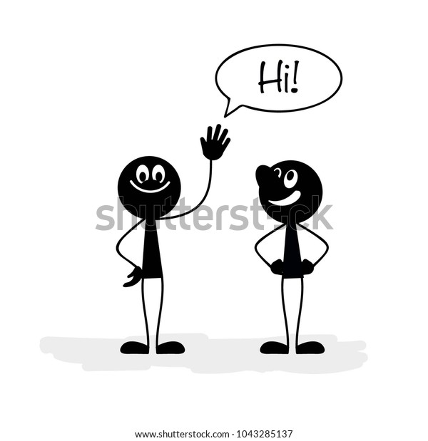 Vector Illustration Stick Figure Hi Stock Vector (Royalty Free) 1043285137 Vector Illustration Stick Figure Hi Stock Vector (Royalty Free) 1043285137