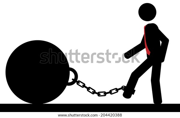 Vector Illustration Stick Figure Walks Weight Stock Vector (Royalty ...
