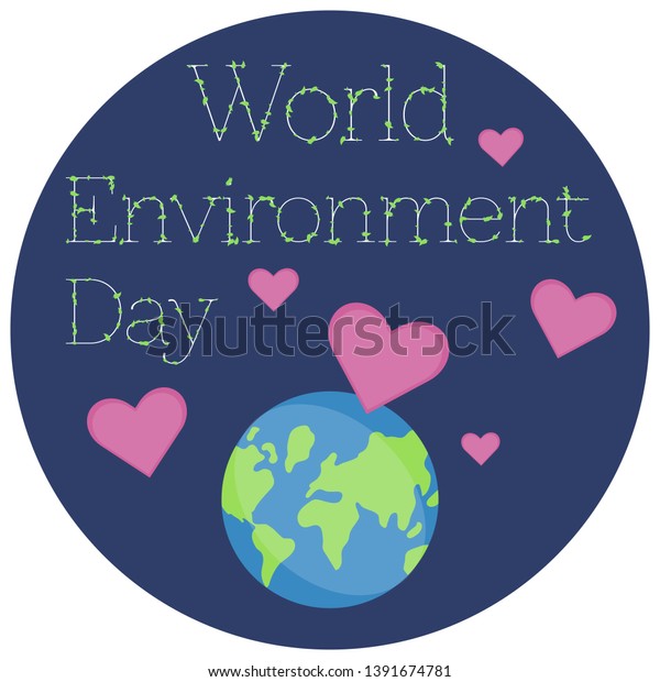 Vector Illustration Sticker World Environment Day Stock Vector (Royalty ...