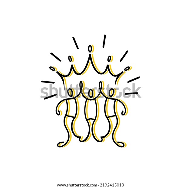 Vector Illustration Stickman Figure Crown Logo Stock Vector (Royalty ...