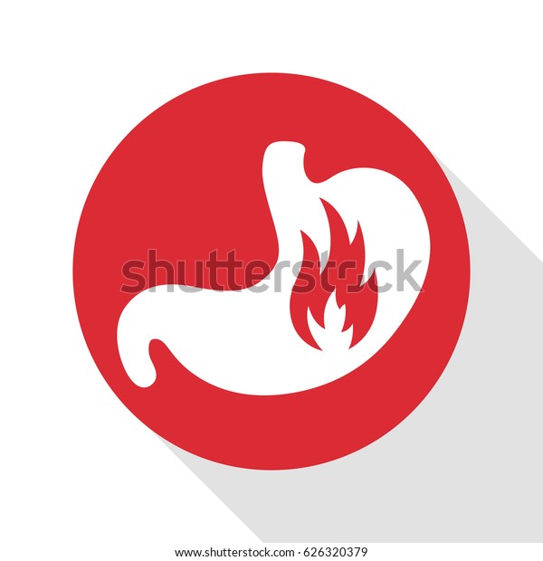 Vector Illustration Stomach Fire Heartburn Icon Stock Vector (Royalty ...