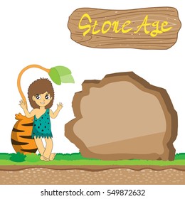 Vector Illustration Stone Age Cartoon Eps10 Stock Vector (Royalty Free ...