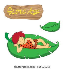 Vector Illustration Stone Age Cartoon Eps10 Stock Vector (Royalty Free ...