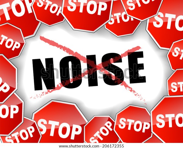 Vector Illustration Stop Noise Concept Background Stock Vector (Royalty ...