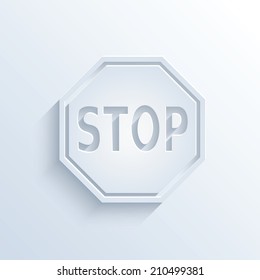 Vector Illustration Stop Sign Shadow Stock Vector (Royalty Free ...
