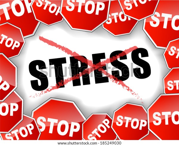 Vector Illustration Stop Stress Concept Background Stock Vector ...