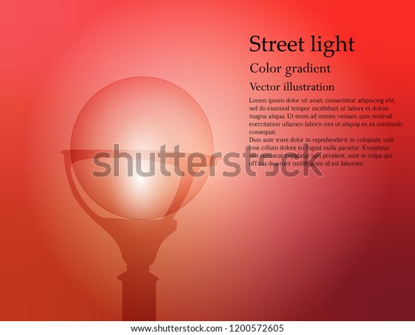 Vector Illustration Street Light Color Gradient Stock Vector (Royalty ...